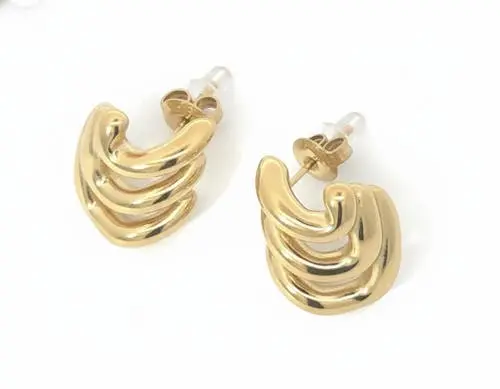 GEMINI JEWELRY Triple Curve Stud Earrings