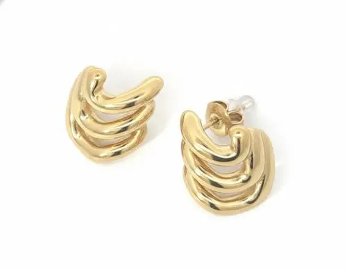 GEMINI JEWELRY Triple Curve Stud Earrings