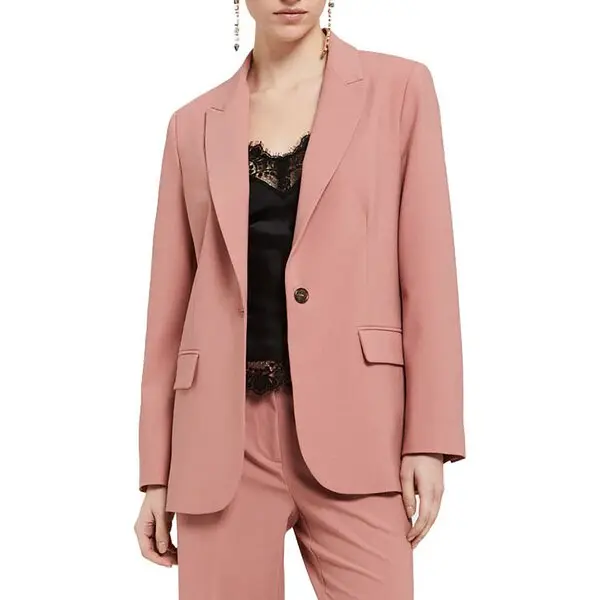 OTTOD'AME Blazer With Button - Blush Pink