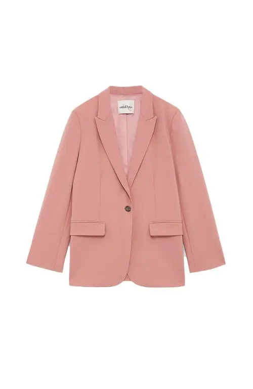 OTTOD'AME Blazer With Button - Blush Pink