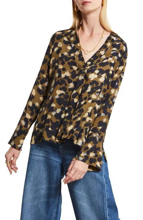 OTTOD'AME Patterned Satin Shirt - Brown