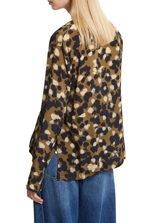 OTTOD'AME Patterned Satin Shirt - Brown
