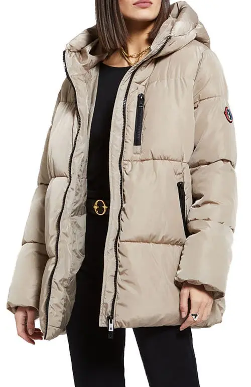 OTTOD'AME Quilted Puffer Short Jacket - Stone