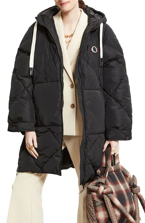 OTTOD'AME Midi Quilted Puffer Jacket - Black