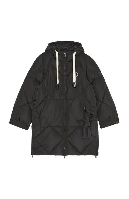 OTTOD'AME Midi Quilted Puffer Jacket - Black