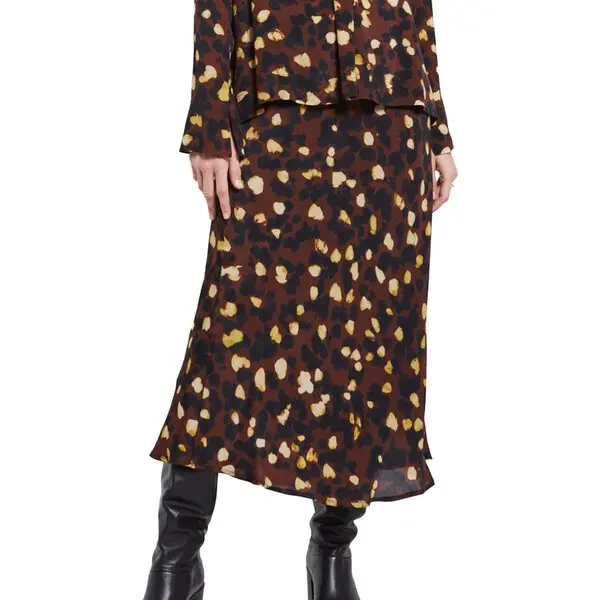 OTTOD'AME Printed Viscose Long Skirt