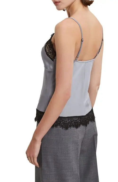 OTTOD'AME Viscose Top With Lace - Grey