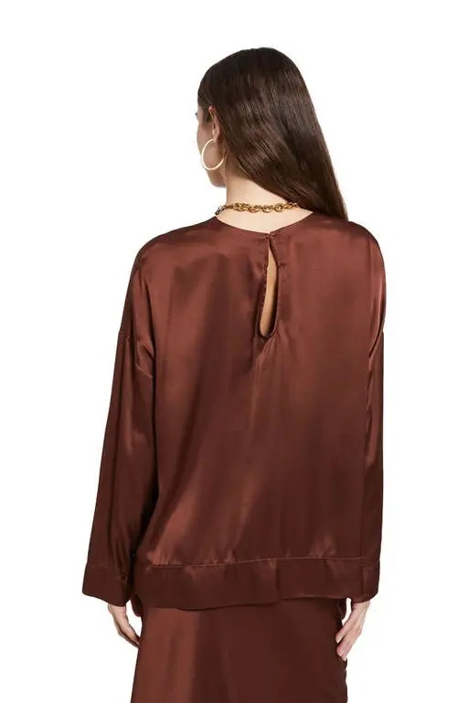 OTTOD'AME Fluid Viscose Blouse - Brown