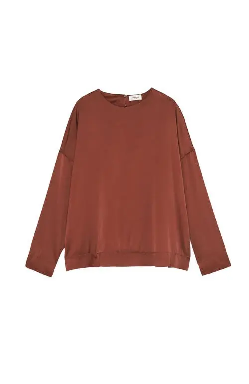 OTTOD'AME Fluid Viscose Blouse - Brown