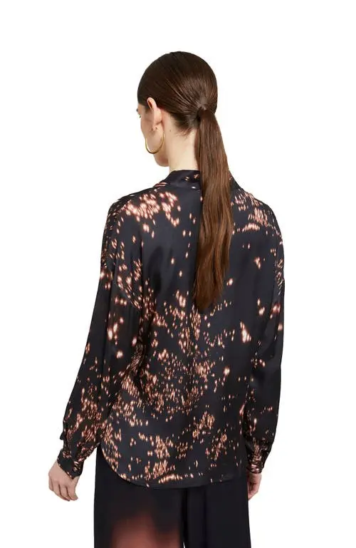 OTTOD'AME Printed Viscose Scarf Neck Shirt