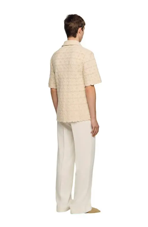 Sandro Cotton Broderie Anglaise Shirt - Ecru