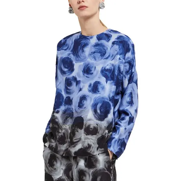 OTTOD'AME Printed Viscose Blouse - Blue