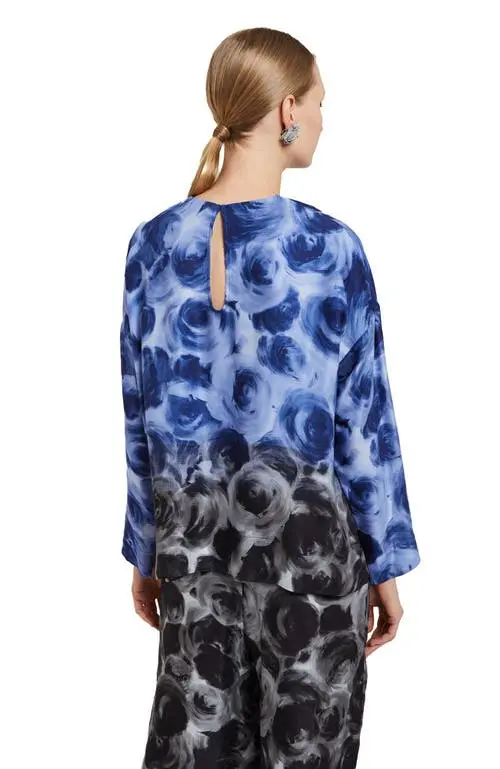 OTTOD'AME Printed Viscose Blouse - Blue