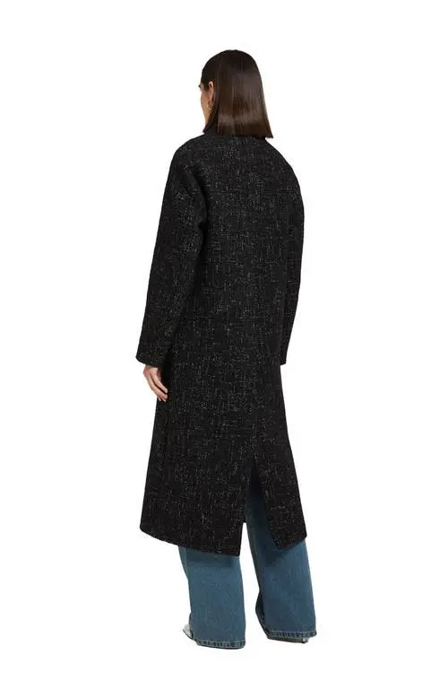 OTTOD'AME Wool-blend Double-breasted Coat - Black