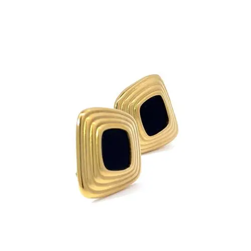 GEMINI JEWELRY Square Frame Stud Earrings