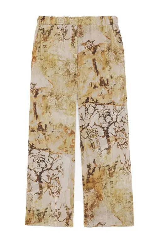 OTTOD'AME Printed Palazzo Trousers