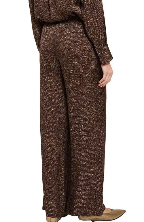 OTTOD'AME Printed Viscose Palazzo Trousers