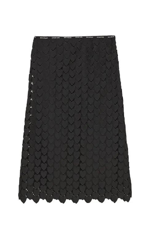 OTTOD'AME Fretworked Midi Skirt With 3d Effect