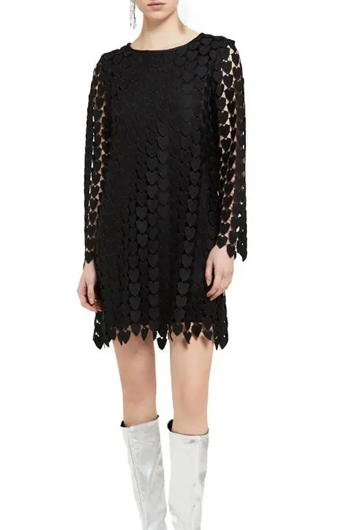 OTTOD'AME Short Dress With 3d Effect - Black