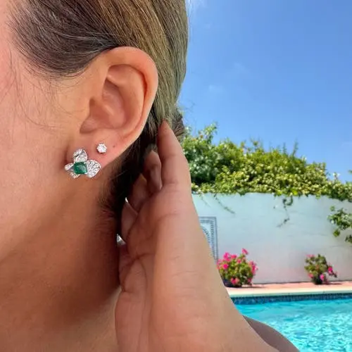 GEMMA AZZURRO Orchid Emerald Earrings