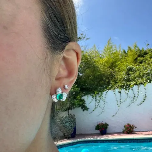 GEMMA AZZURRO Orchid Emerald Earrings