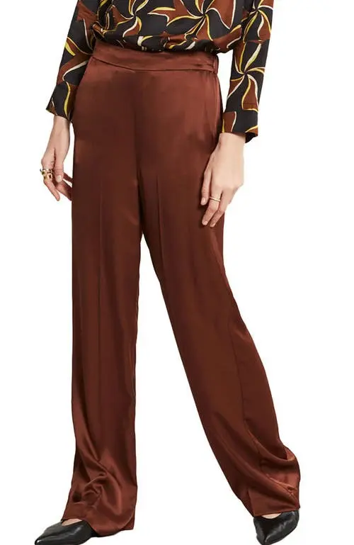 OTTOD'AME Palazzo Trousers In Viscose - Brown