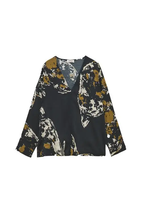 OTTOD'AME Viscose Fluid Blouse - Black