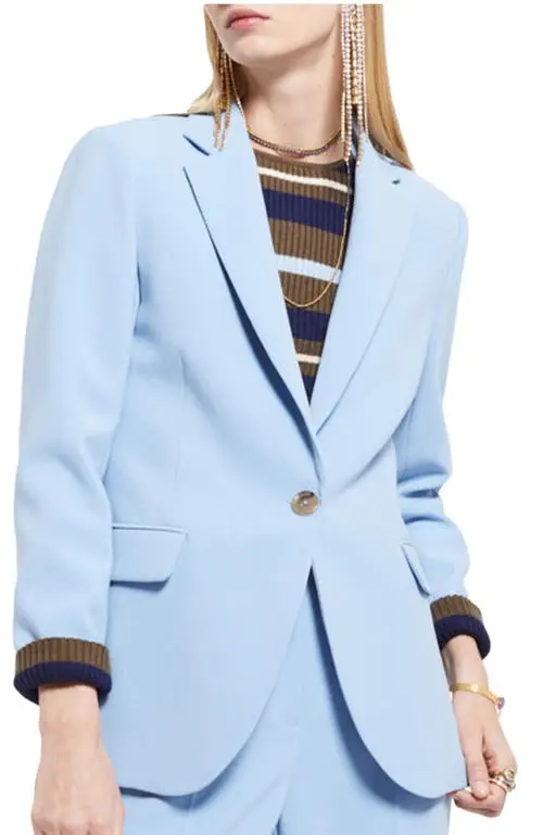 OTTOD'AME Classic Tailored Blazer - Crystal