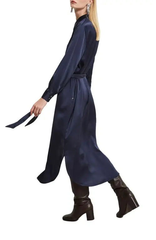 OTTOD'AME Viscose Long Chemisier - Blue