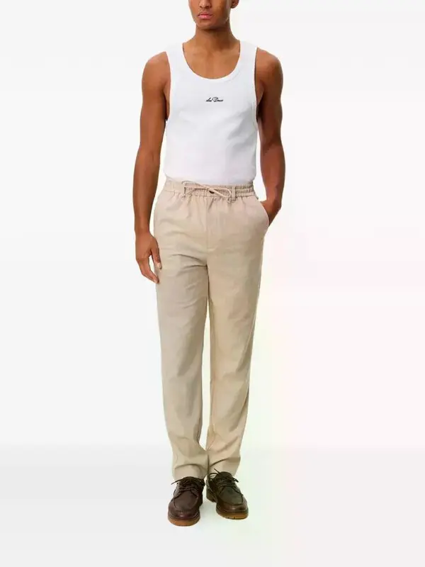 LES DEUX Elasticated Straight-leg Trousers - Neutrals