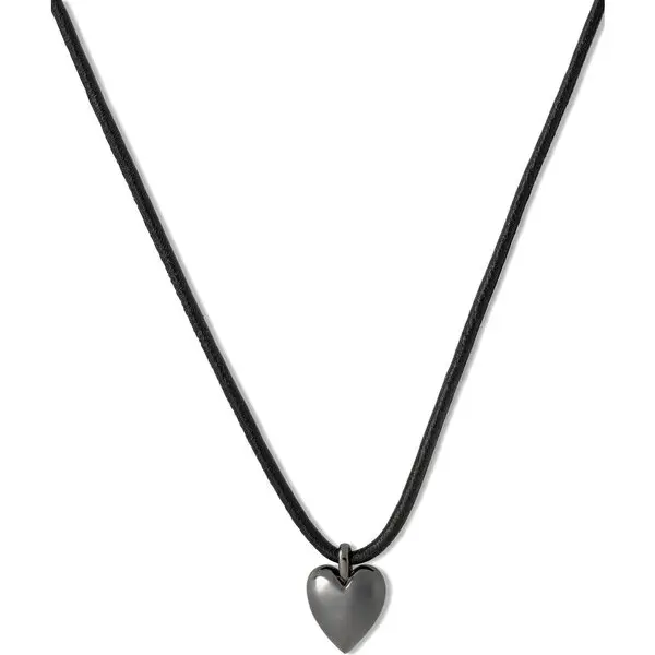 JENNIFER FISHER Puffy Heart Cord Choker Necklace - Hematite