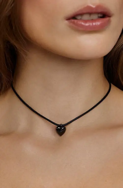 JENNIFER FISHER Puffy Heart Cord Choker Necklace