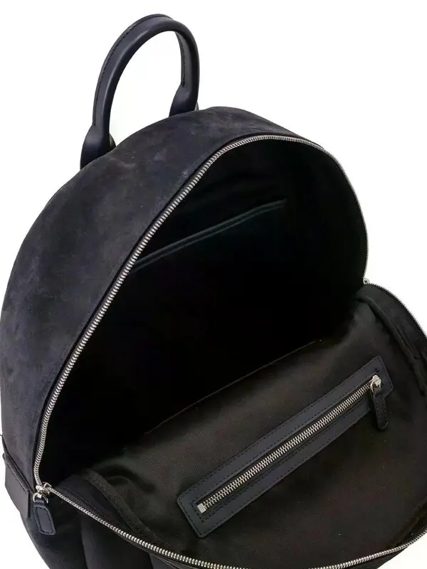 Kiton Zipped Leather Backpack - Blue