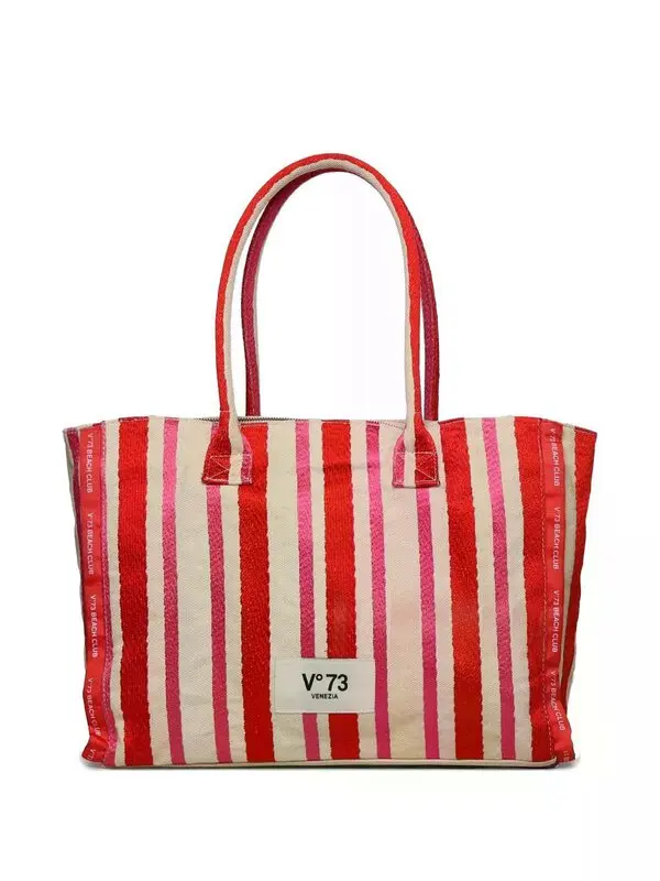 V°73 Striped Tote Bag - Red