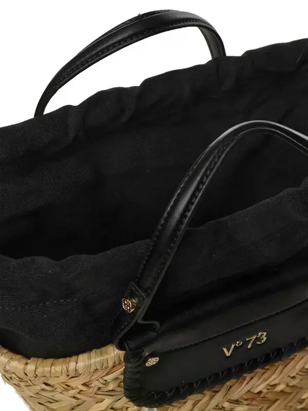 V°73 Straw Top Handle Shoulder Bag
