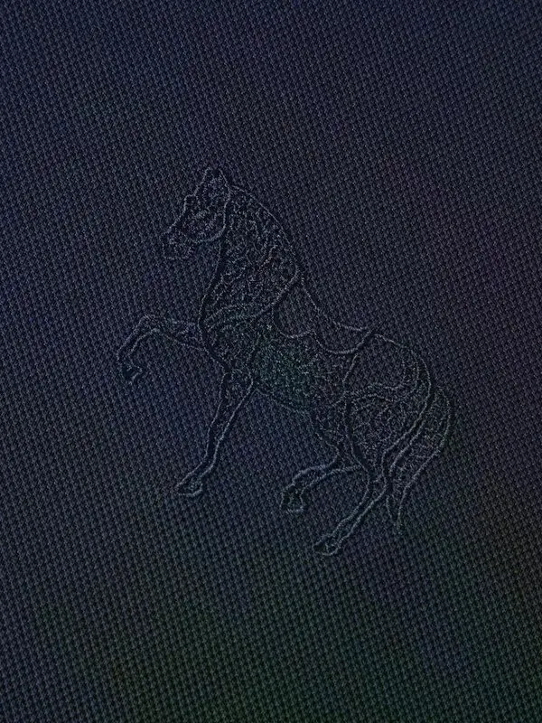 Shanghai Tang Horse-detail Polo Top - Blue