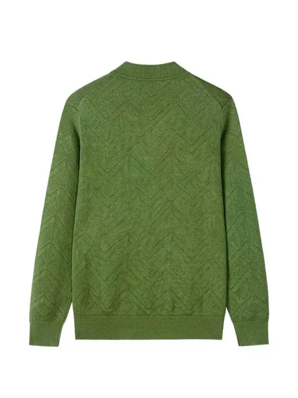 Shanghai Tang V-neck Sweater With Button Embellishment - Green
