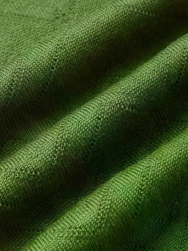 Shanghai Tang V-neck Sweater With Button Embellishment - Green