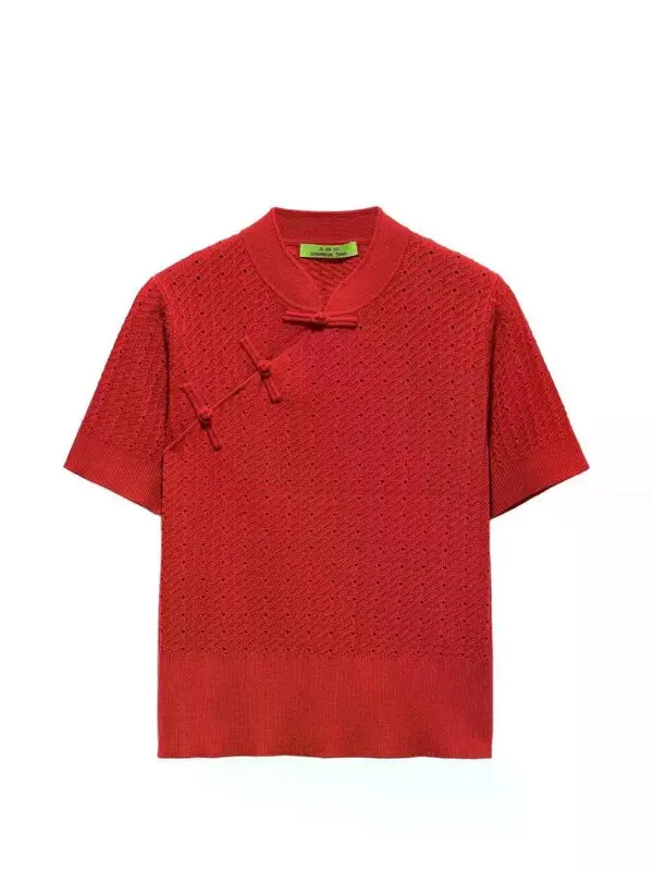 Shanghai Tang Knitted Qipao Top - Red