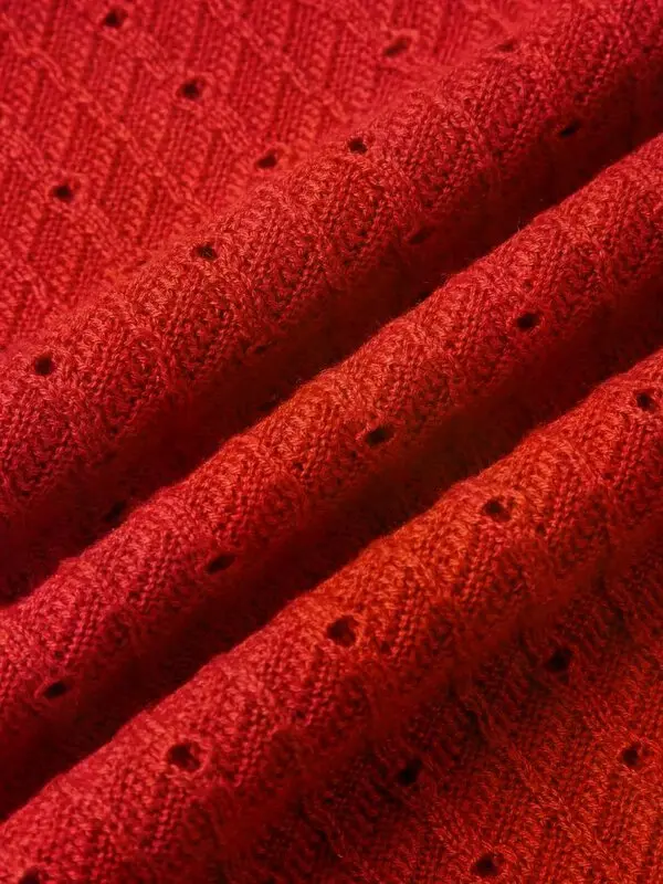Shanghai Tang Knitted Qipao Top - Red