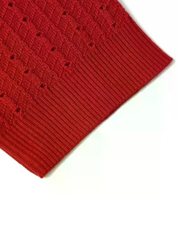 Shanghai Tang Knitted Qipao Top - Red