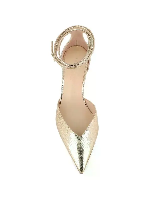 SERGIO LEVANTESI Camelia Point-toe Heeled Pumps - Gold