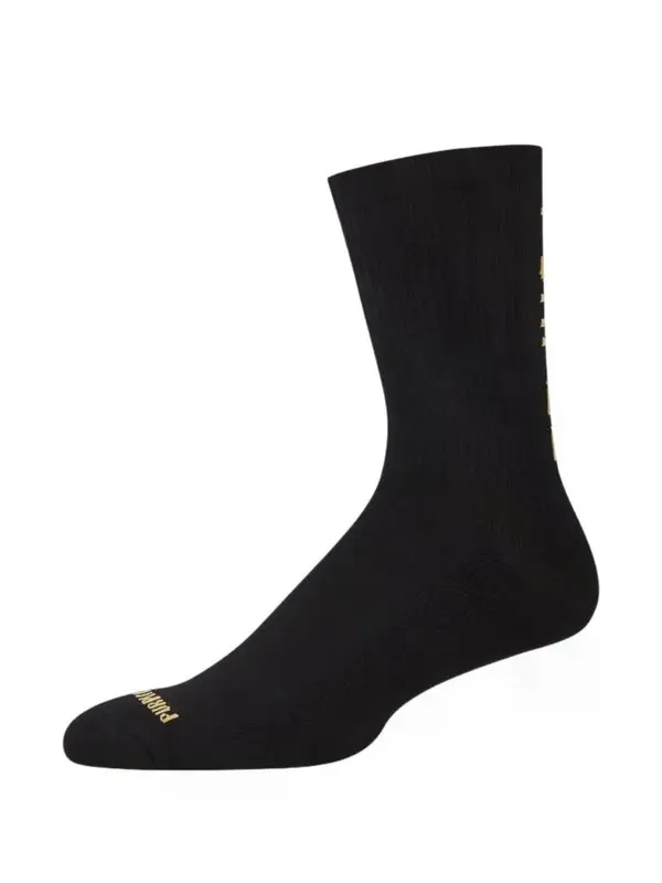 PURPLE BRAND Logo-embellished Ankle Socks - Black