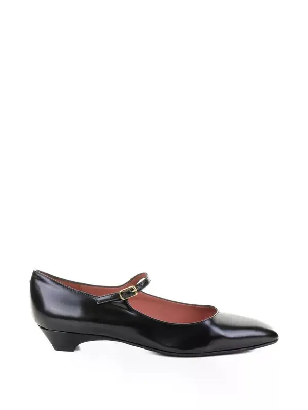 Status Buckled Leather T-strap Pumps