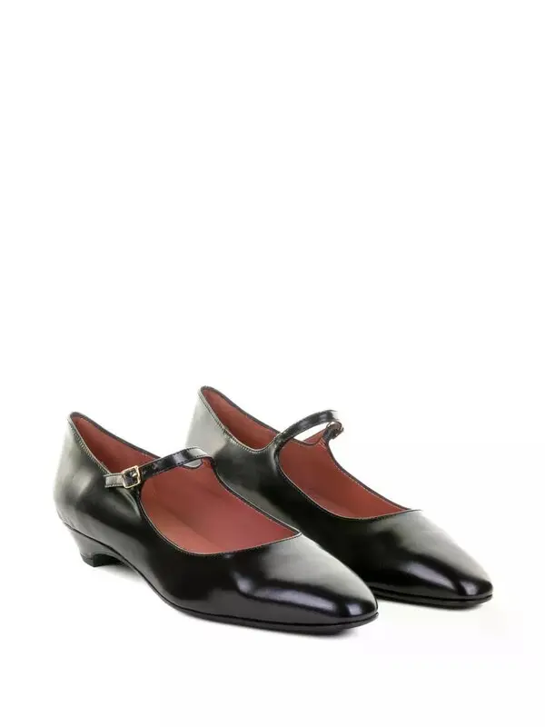 Status Buckled Leather T-strap Pumps