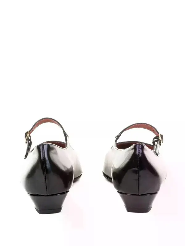 Status Buckled Leather T-strap Pumps