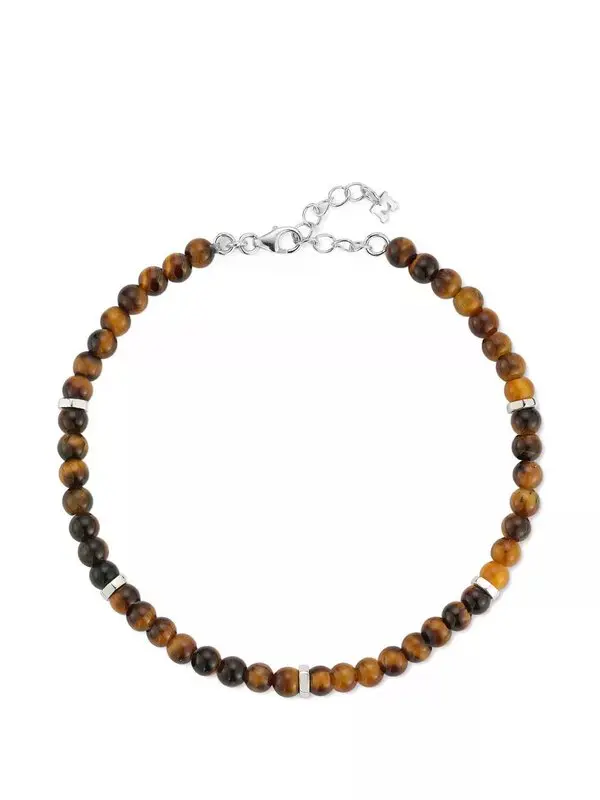 Mateo Hex Nut Tiger's Eye Bead Bracelet - Brown