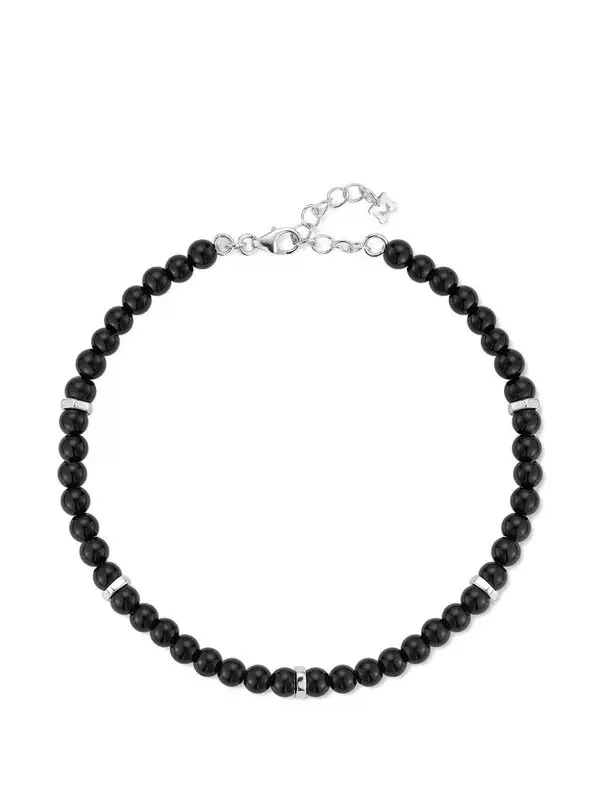 Mateo Hex Nut Onyx Bead Bracelet - Black