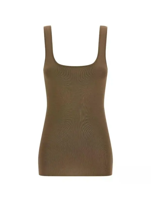 ENTIRE STUDIOS Square-neck Top - Brown