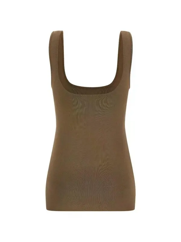 ENTIRE STUDIOS Square-neck Top - Brown